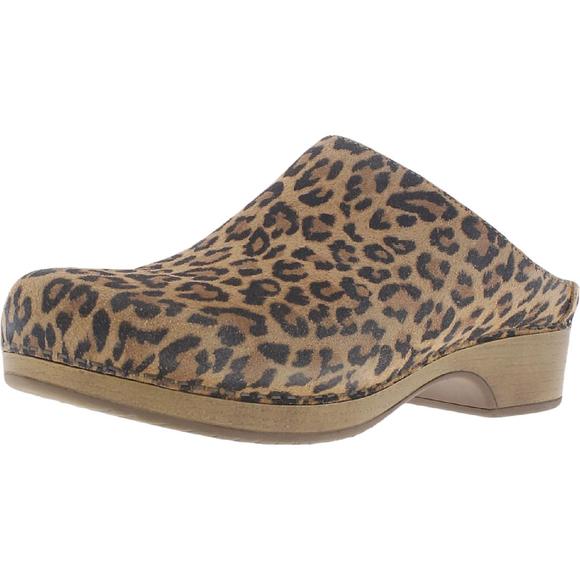 Dansko | Shoes | Dansko Womens Brenda Tan Suede Slip On Leopard Print ...